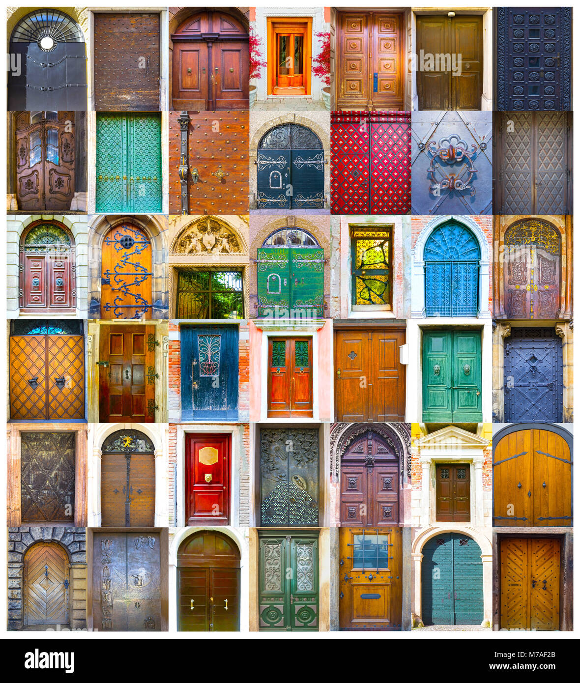 Collage of medieval front doors Stock Photo - Alamy
