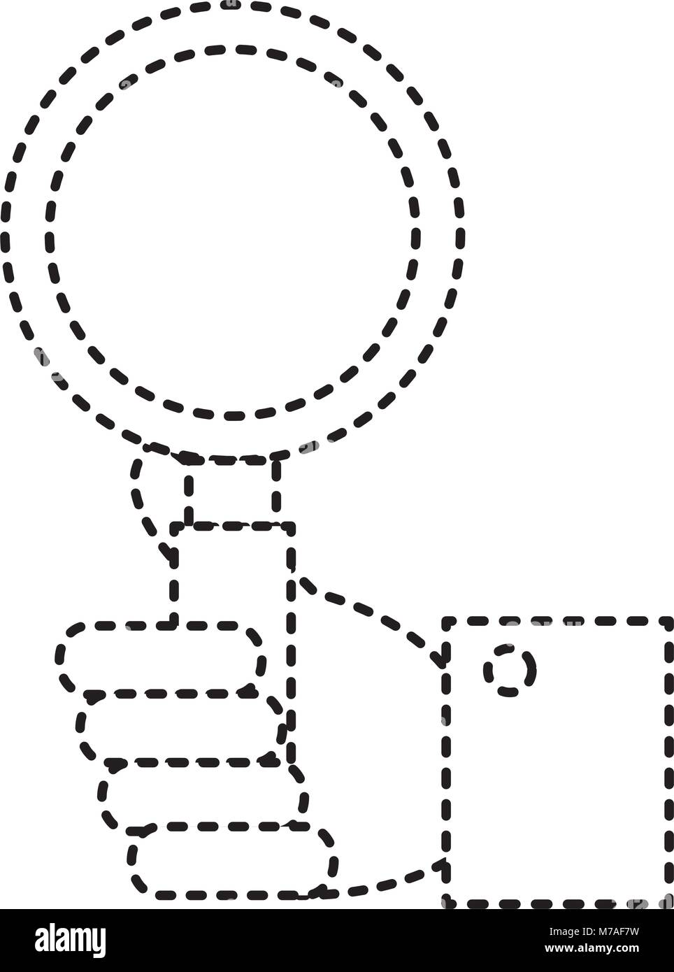 Hand human magnifying glass icon Black and White Stock Photos & Images ...