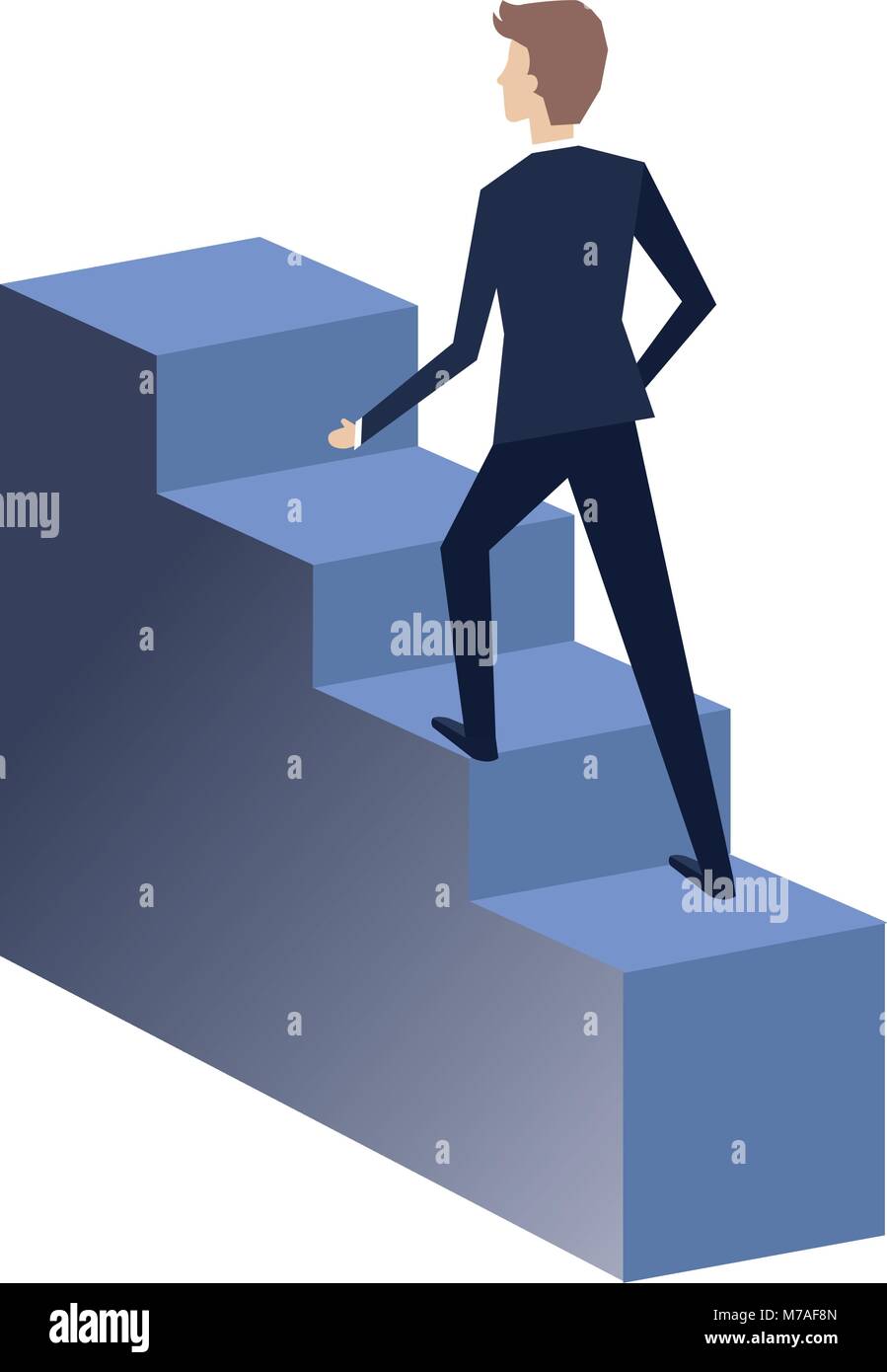 businessman climbing stairs avatar character Stock Vector Image & Art ...