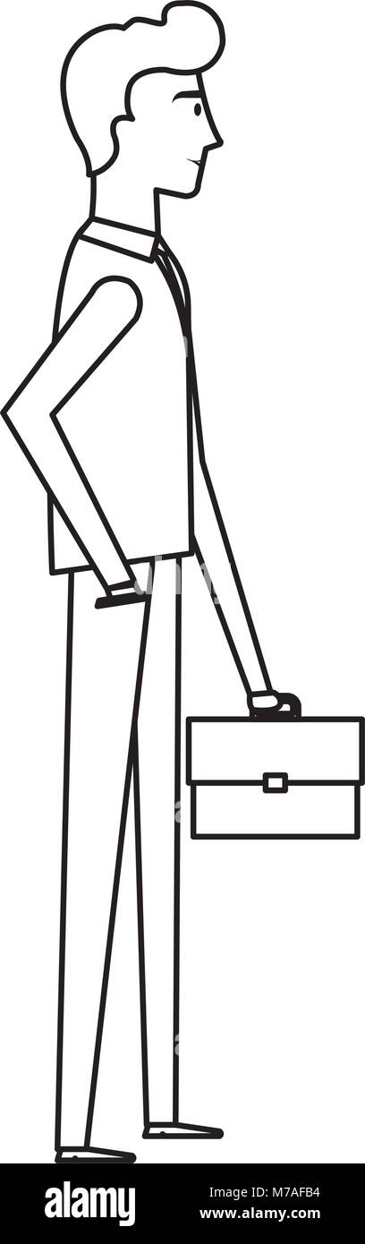 businessman with portfolio avatar character Stock Vector Image & Art ...