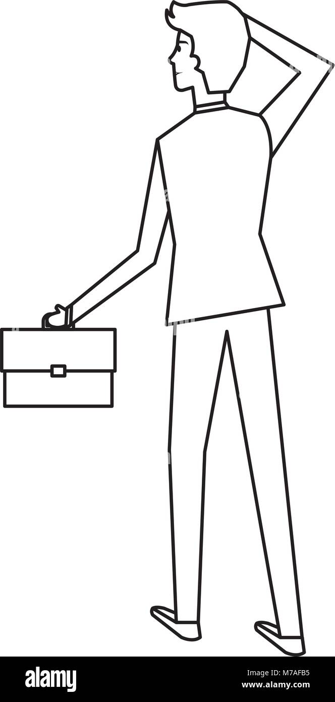 businessman with portfolio avatar character Stock Vector Image & Art ...