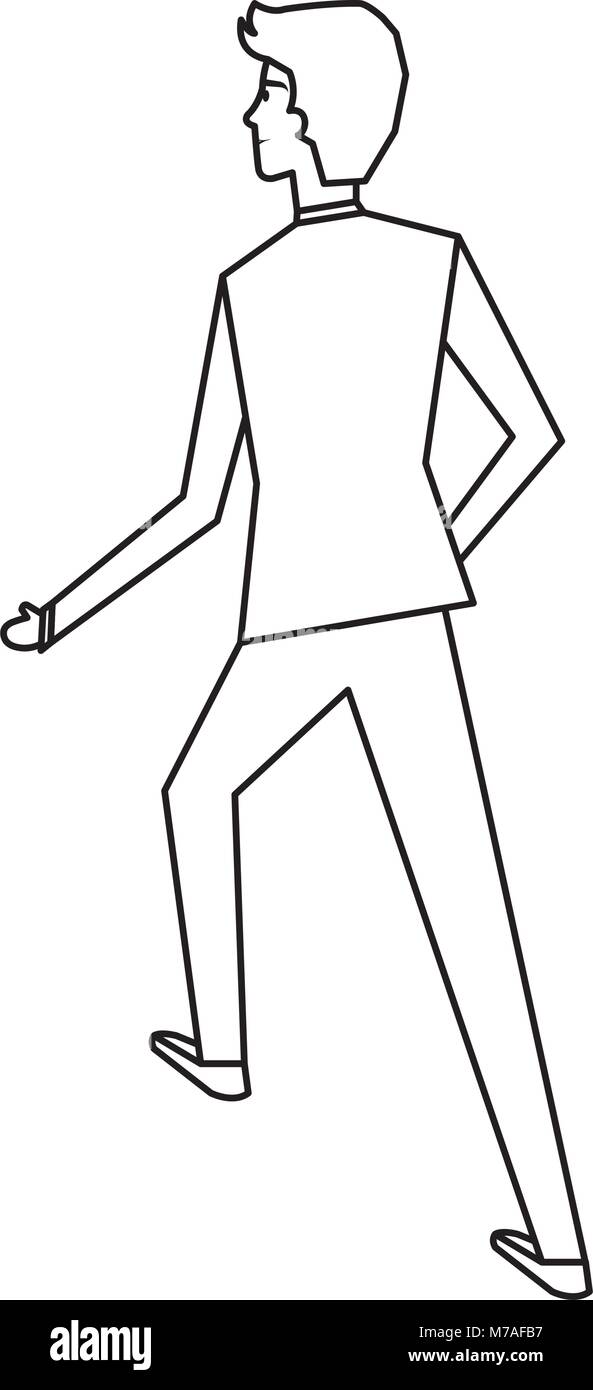 Businessman avatar walking icon vector Stock Vector Images - Alamy
