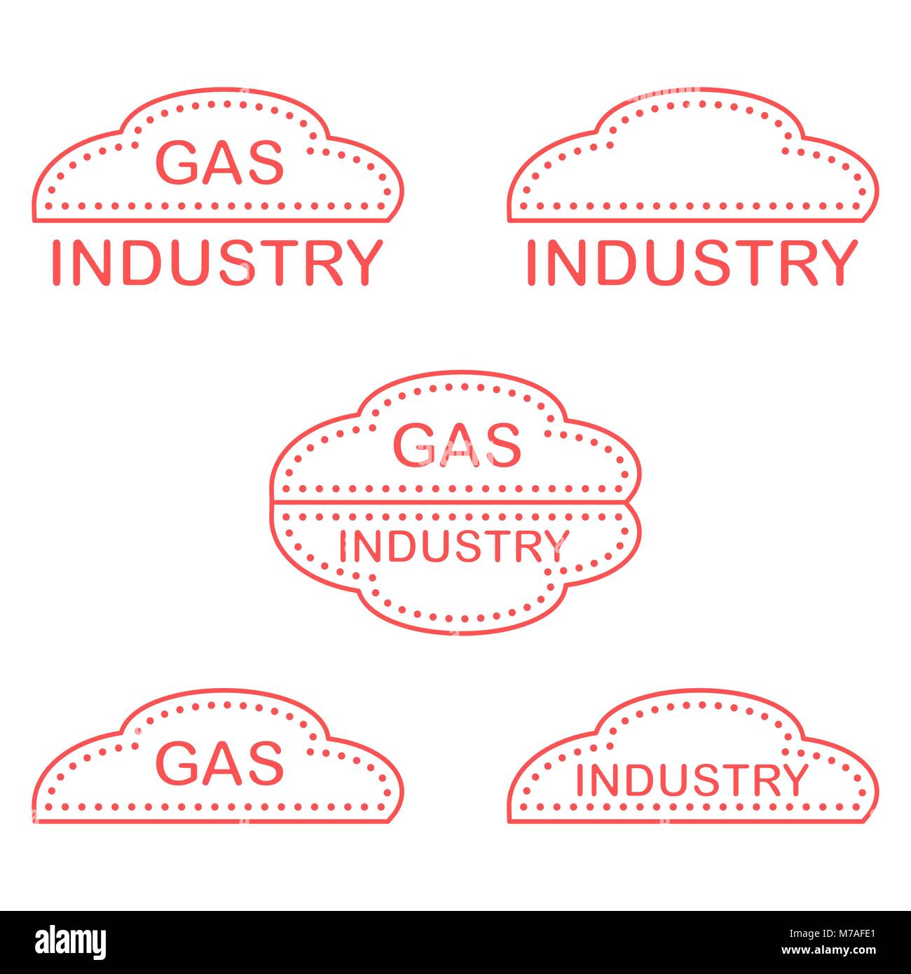 Label, stickers, logos of the gas industry. Design for announcement ...