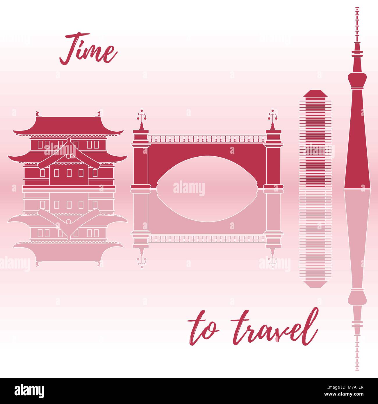 Japanese suspension bridge Stock Vector Images - Alamy