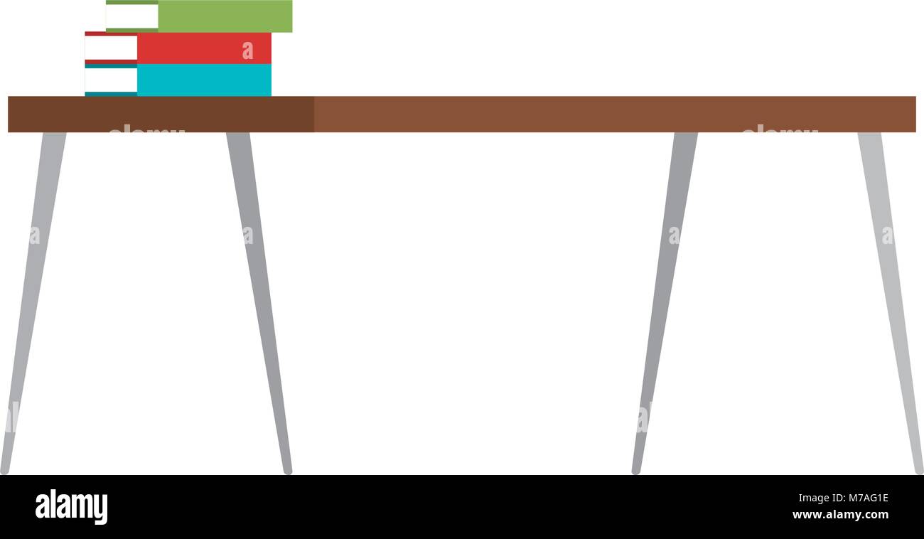 Student desk pile books Stock Vector Images - Alamy