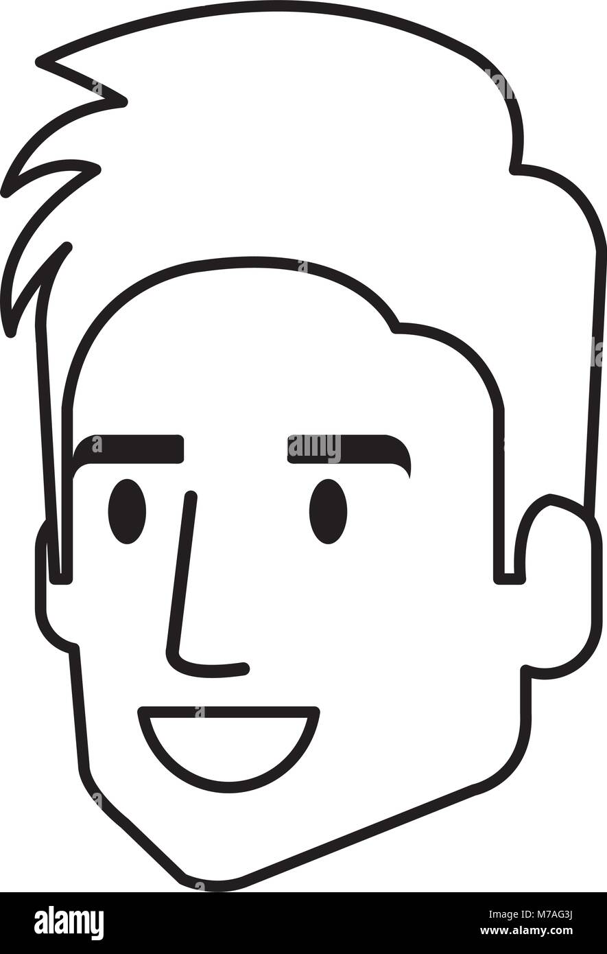 young man head avatar character Stock Vector Image & Art - Alamy