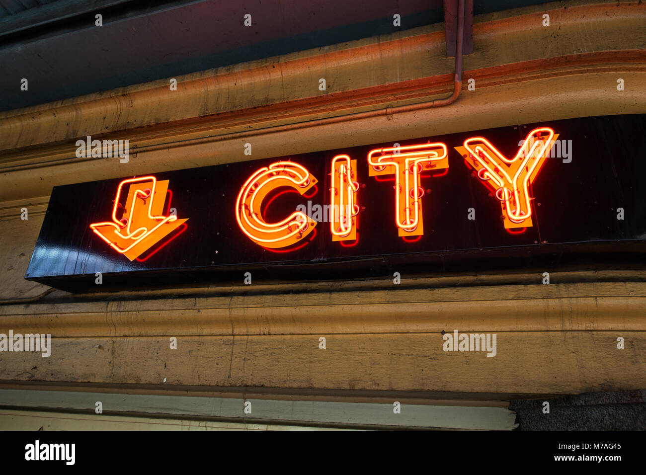Neon City sign Stock Photo - Alamy