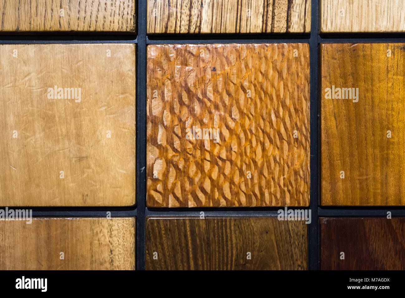 Variety of wood sample squares Stock Photo - Alamy