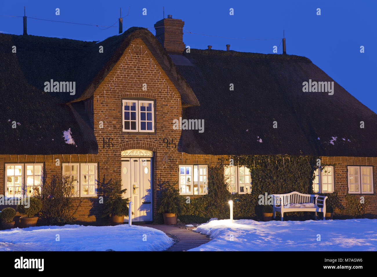 Frisian house in Wenningstedt, island Sylt, the North Frisians ...