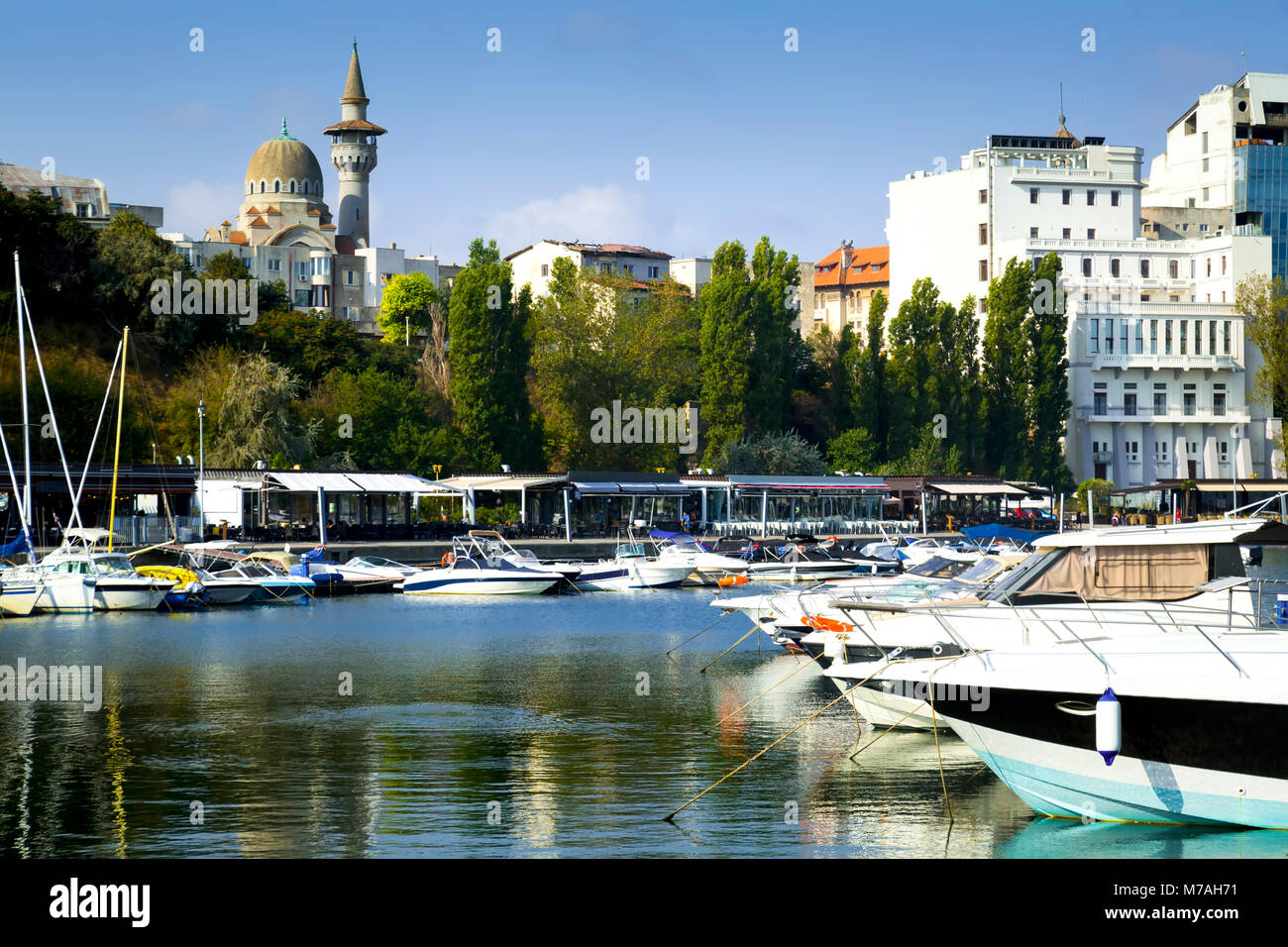 View of the port of Constanta on the Black sea shore, Romania Stock ...