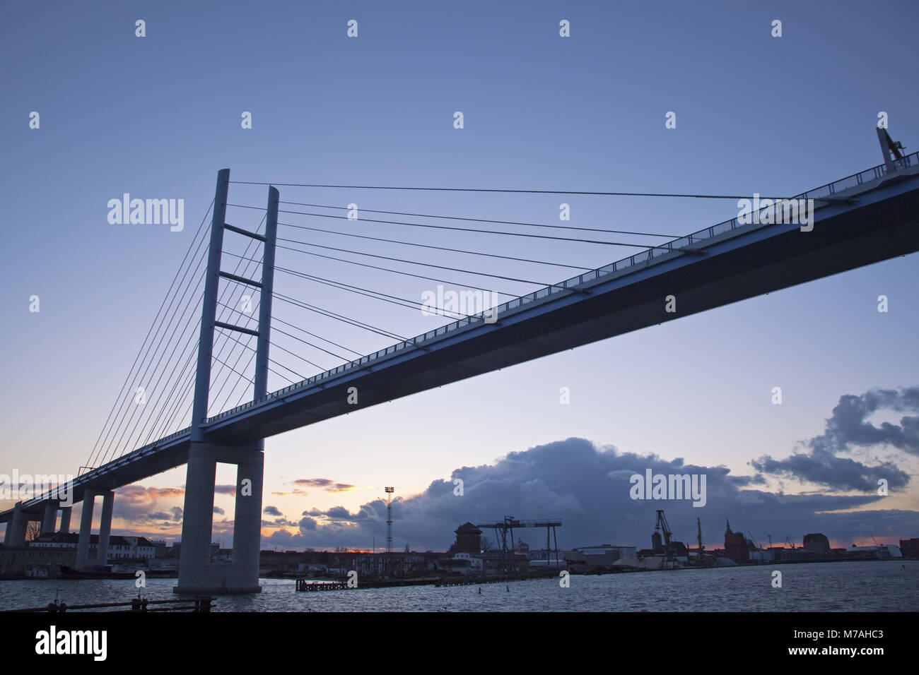 New Rügen bridge between the Hanseatic town Stralsund and the island ...