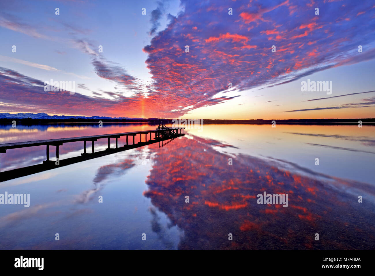 Germany, Bavaria, Upper Bavaria, Fünfseenland region, bridge, St ...