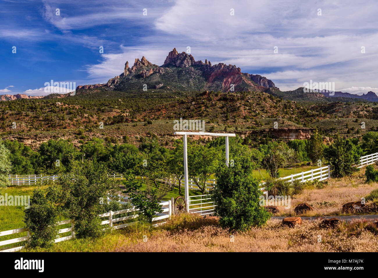 The USA, Utah, Washington county, Springdale, Zion National Park, ranch ...