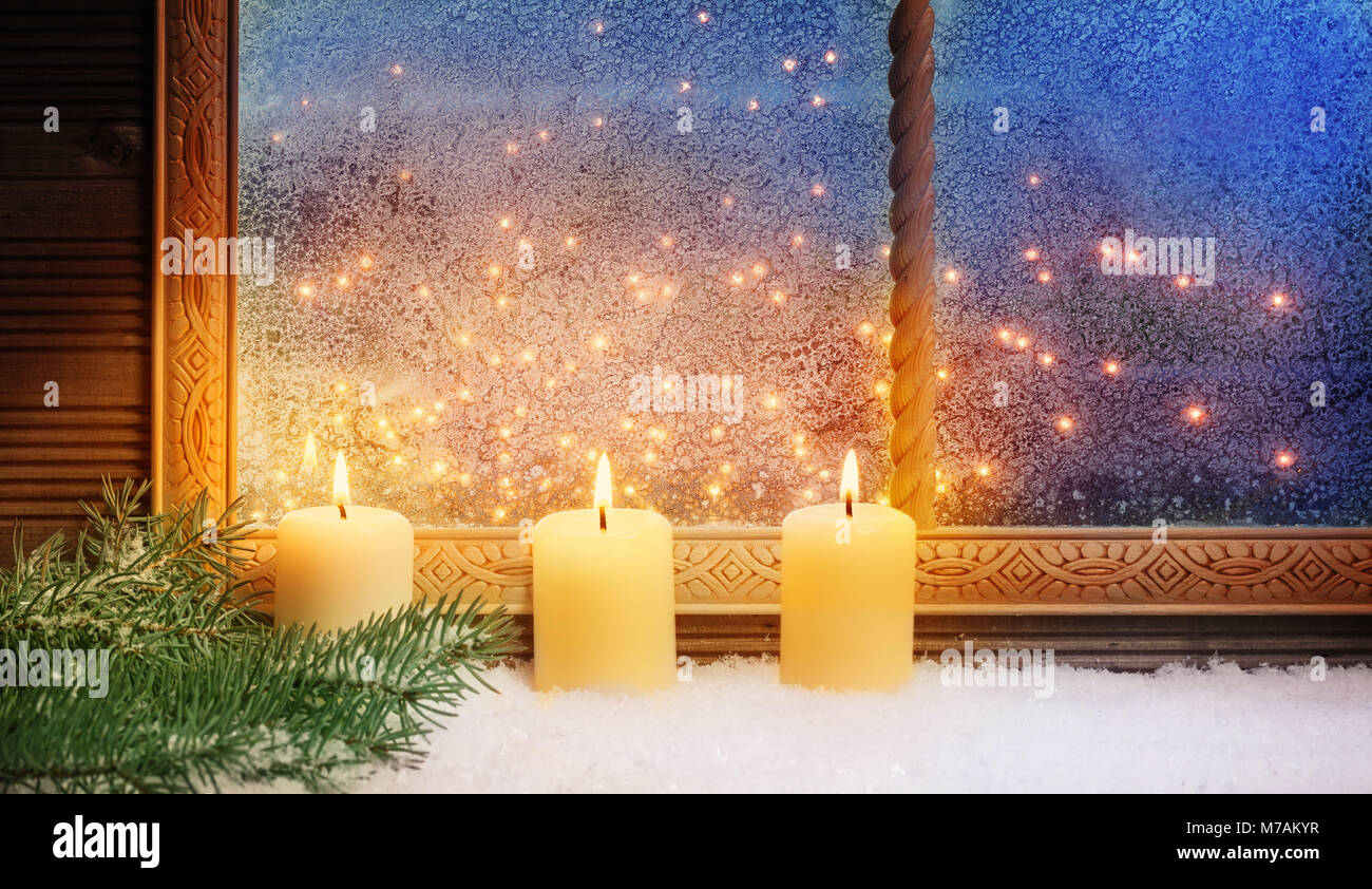 Third Sunday in Advent, window decoration Stock Photo - Alamy