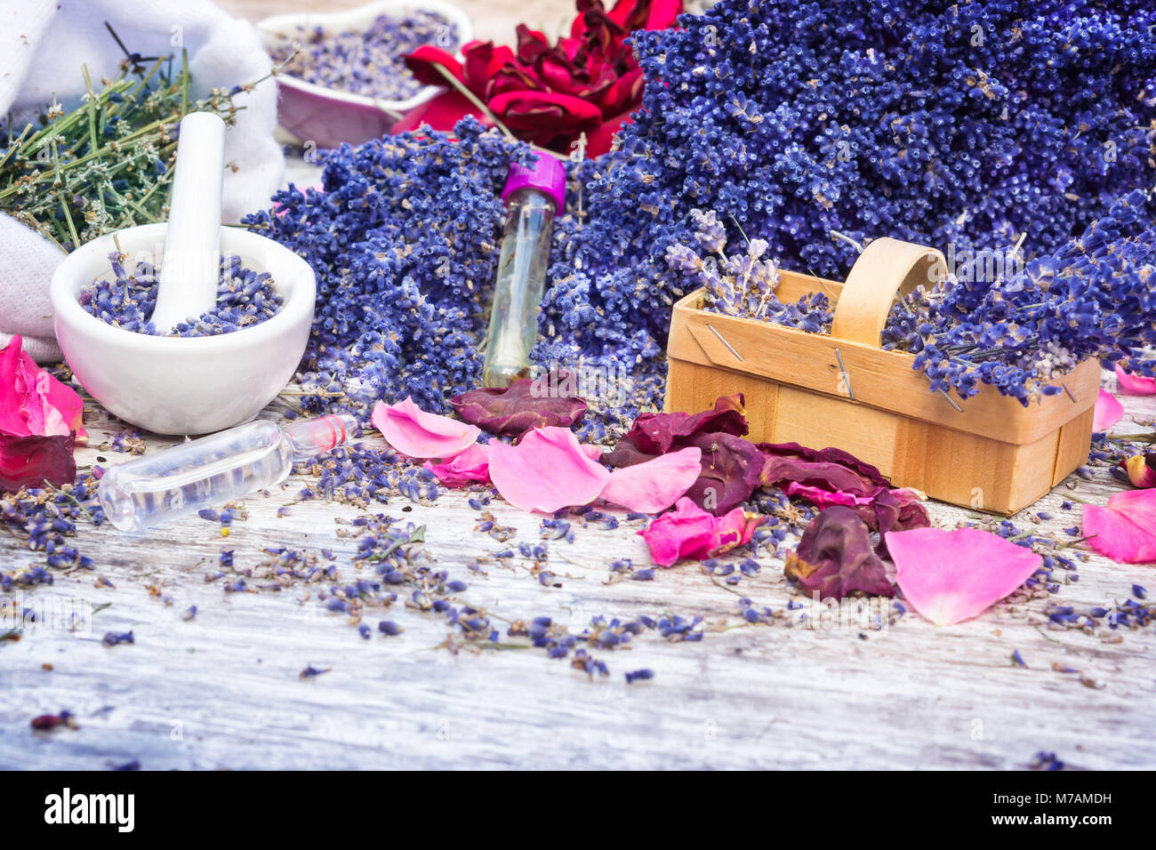Natural cosmetics made of lavender Stock Photo - Alamy