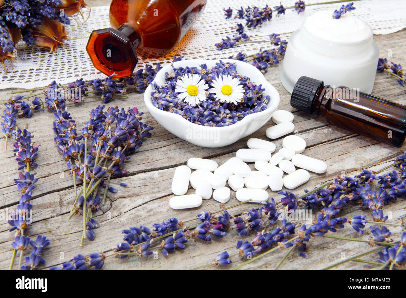 Natural products made of lavender Stock Photo - Alamy