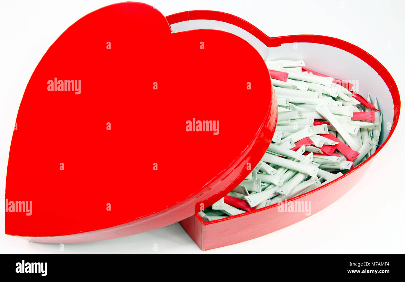 Raffle tickets in heart shaped box hi-res stock photography and images ...