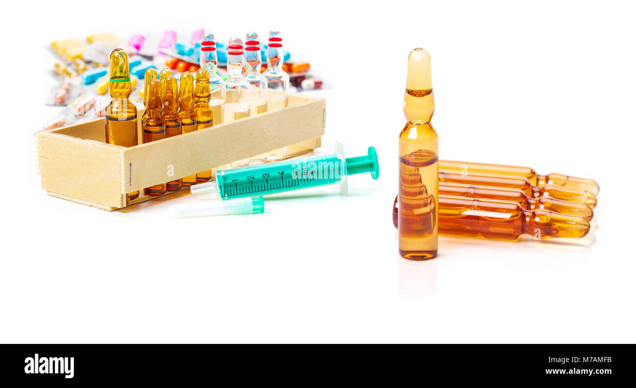 Medicine vials and pills Cut Out Stock Images & Pictures - Alamy