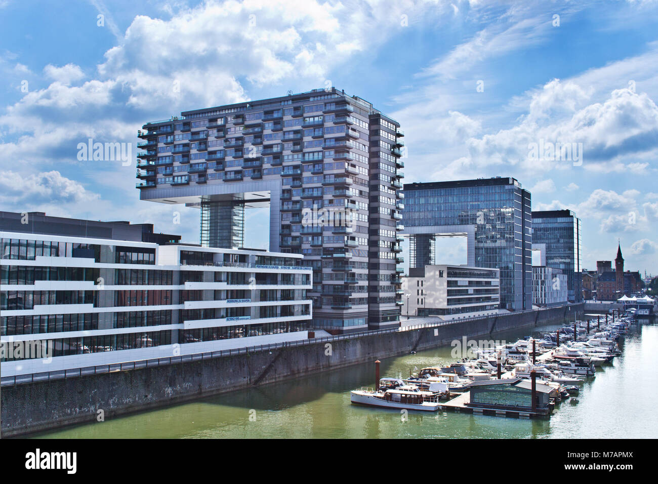 The Rheinau harbour, modern architecture in Cologne city, Cologne (Koln ...