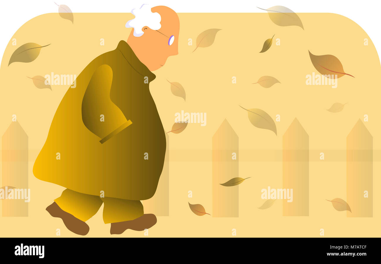 Side profile of a senior man walking Stock Photo - Alamy