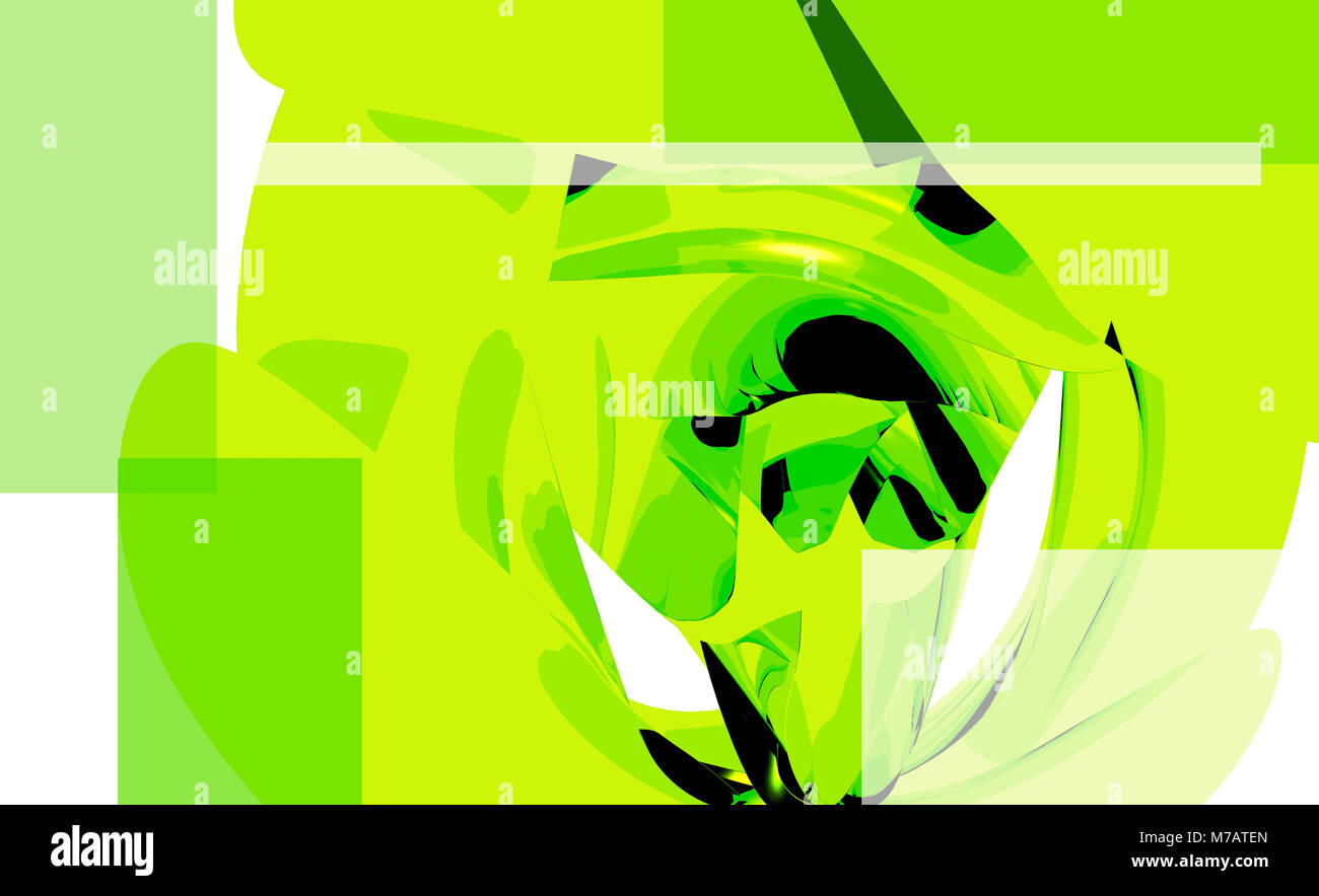 Yellow and green abstract pattern on a white background Stock Photo - Alamy