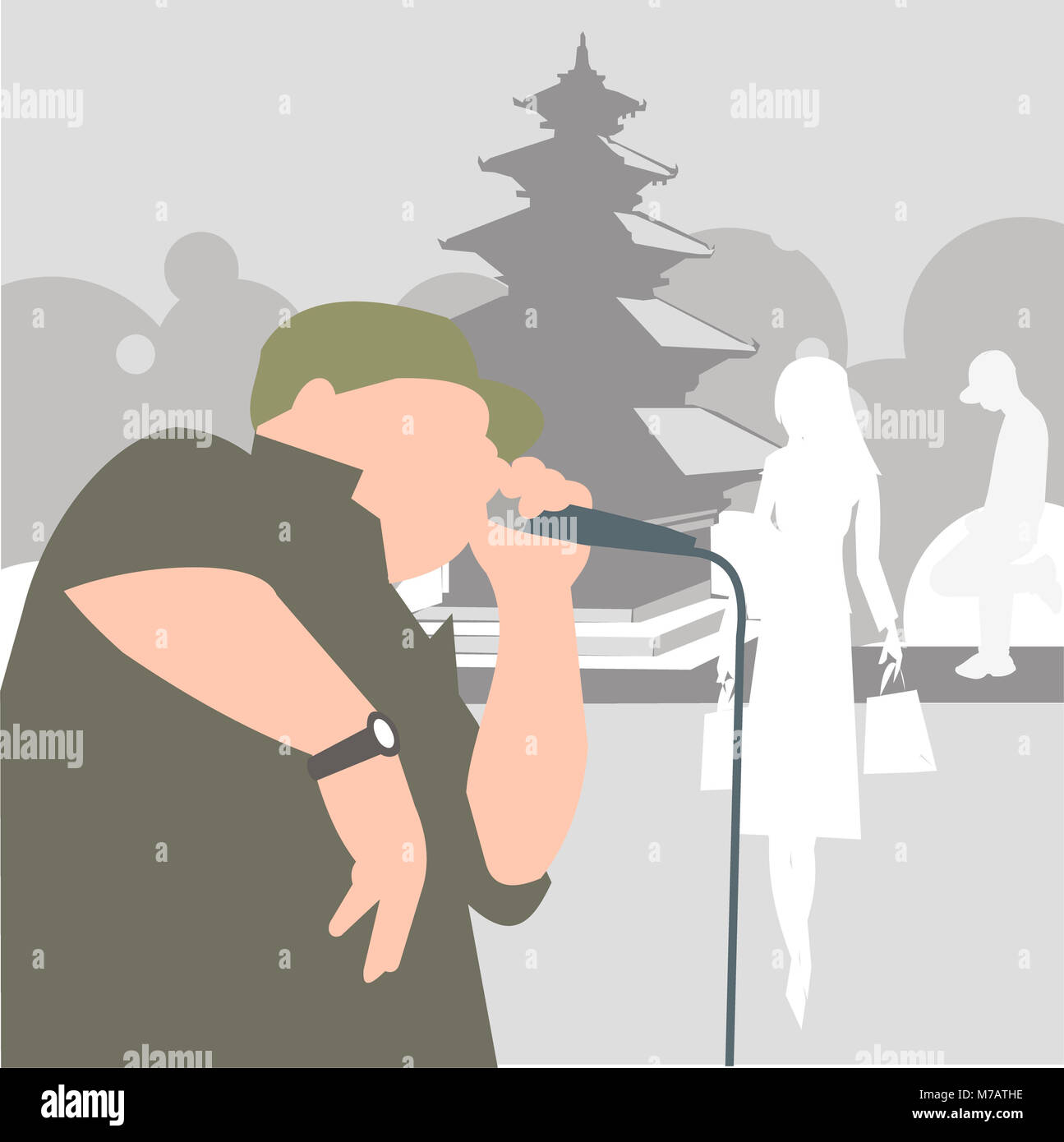 Side profile of a man rapping Stock Photo - Alamy