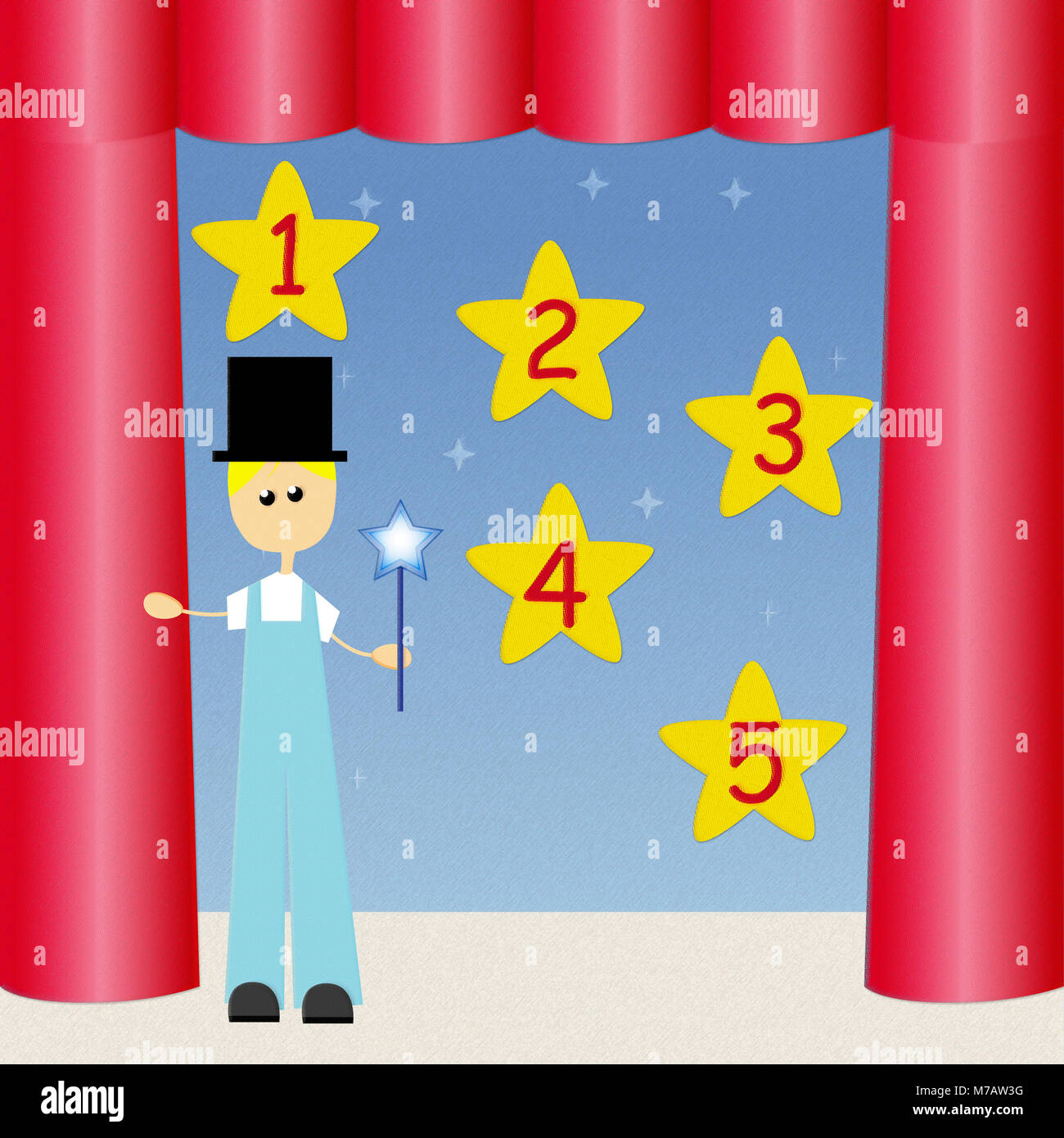 Portrait of a magician performing magic with a wand hi-res stock ...