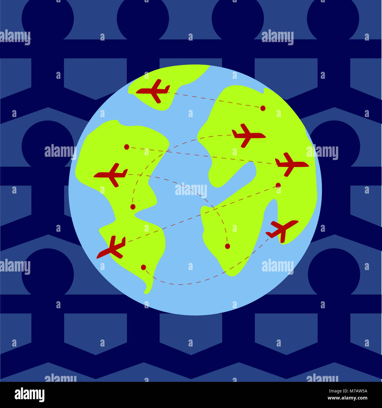 Plane flying over globe hi-res stock photography and images - Alamy