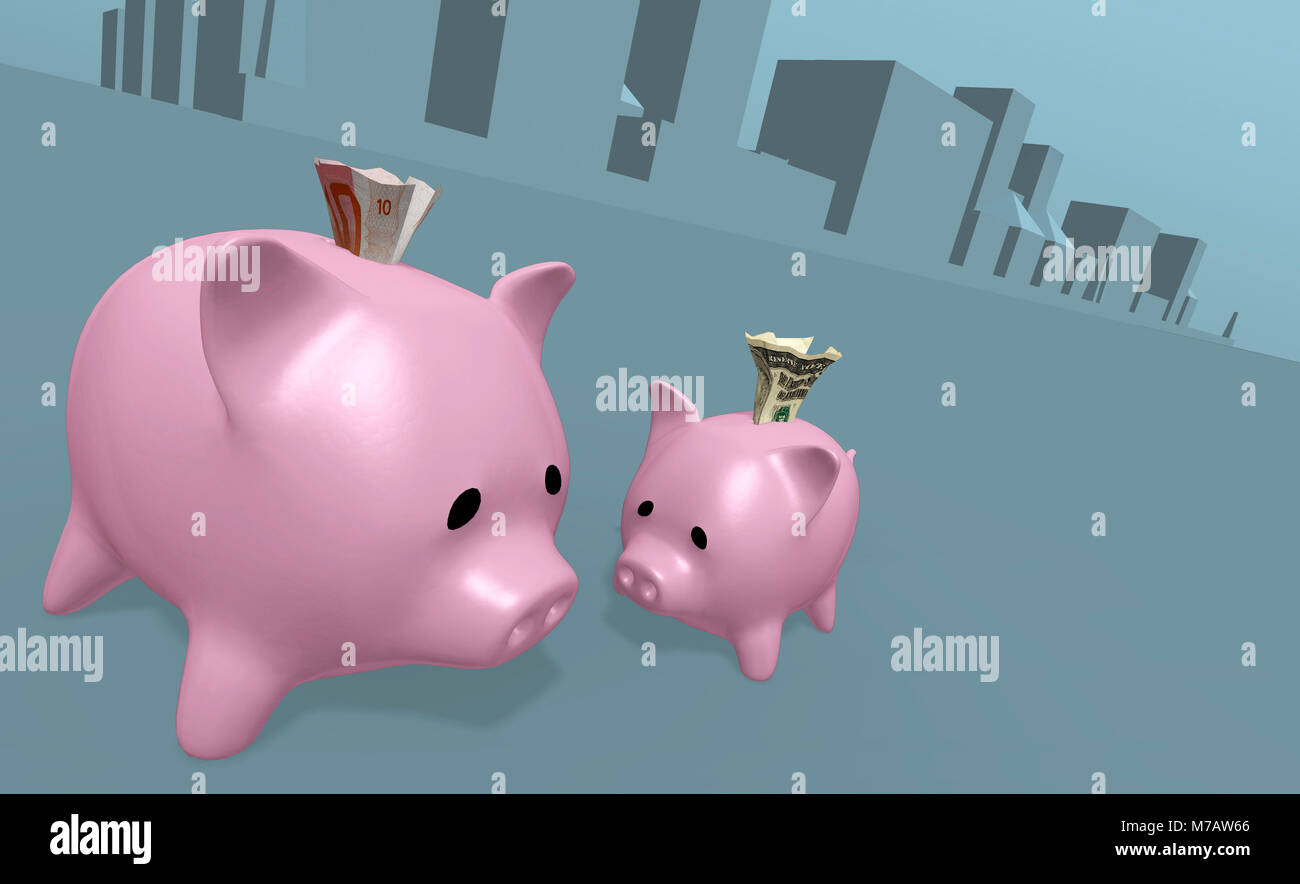 Two piggy banks Stock Photo - Alamy