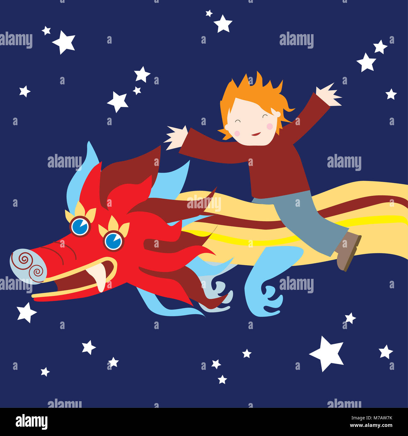 Boy riding on a dragon hi-res stock photography and images - Alamy