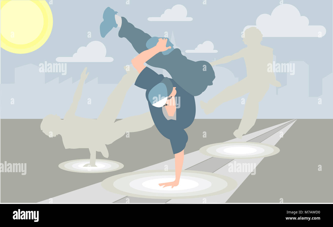 Man dancing upside down street hi-res stock photography and images - Alamy