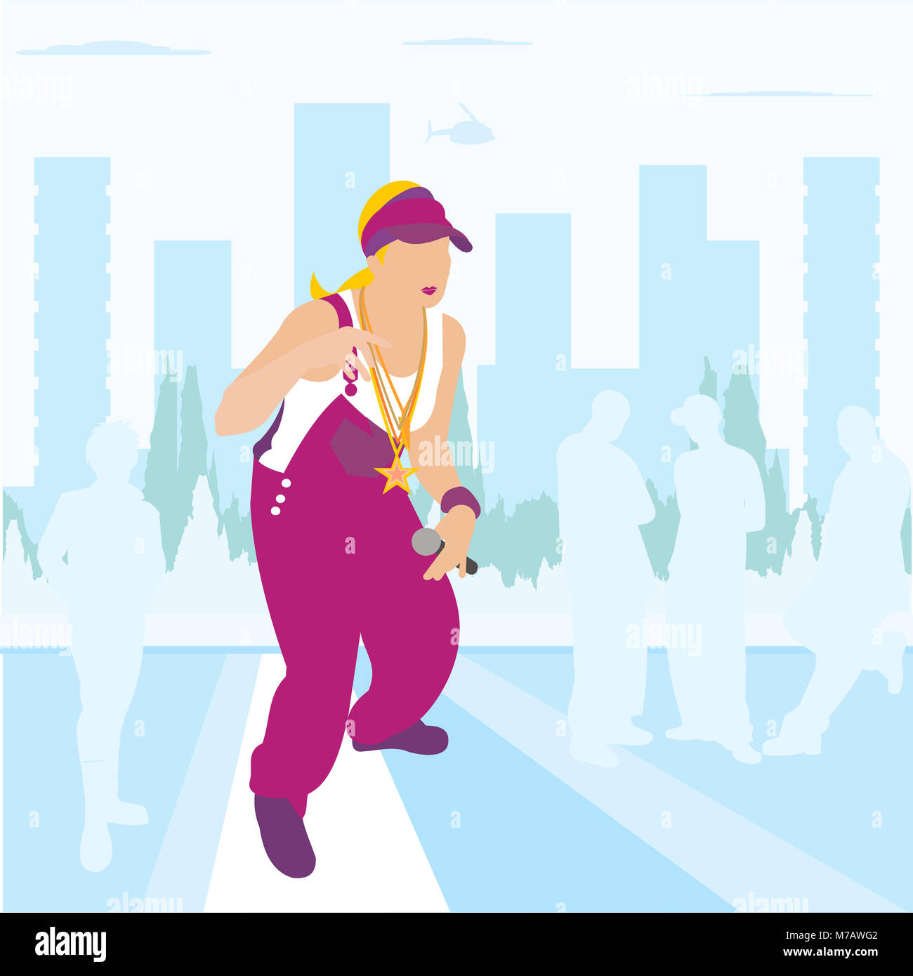 Man rapping silhouette hi-res stock photography and images - Alamy