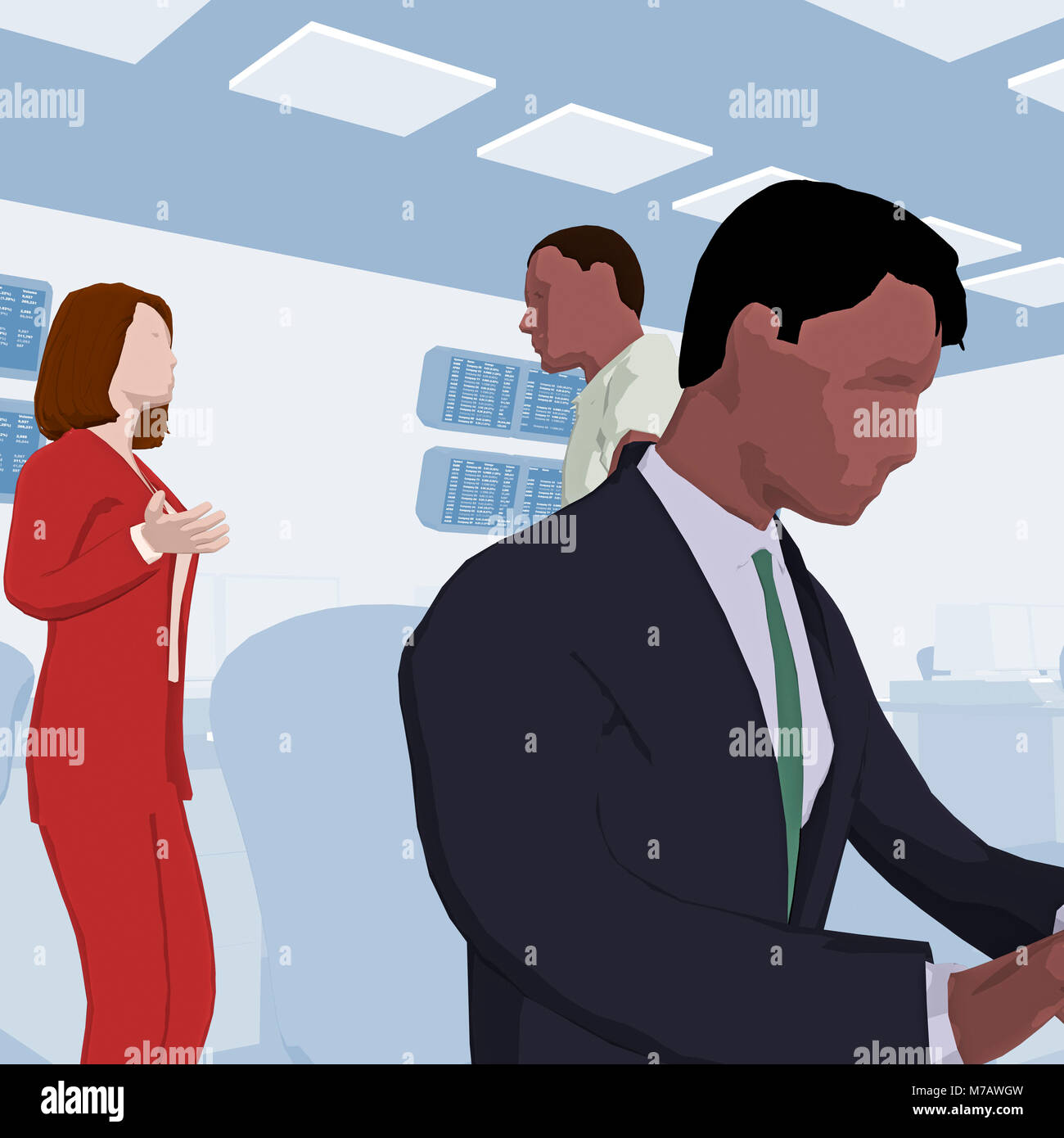 Side profile of a businessman working in an office Stock Photo - Alamy