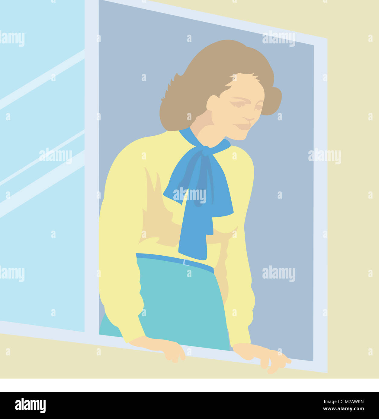 Leaning out of window exterior hi-res stock photography and images - Alamy