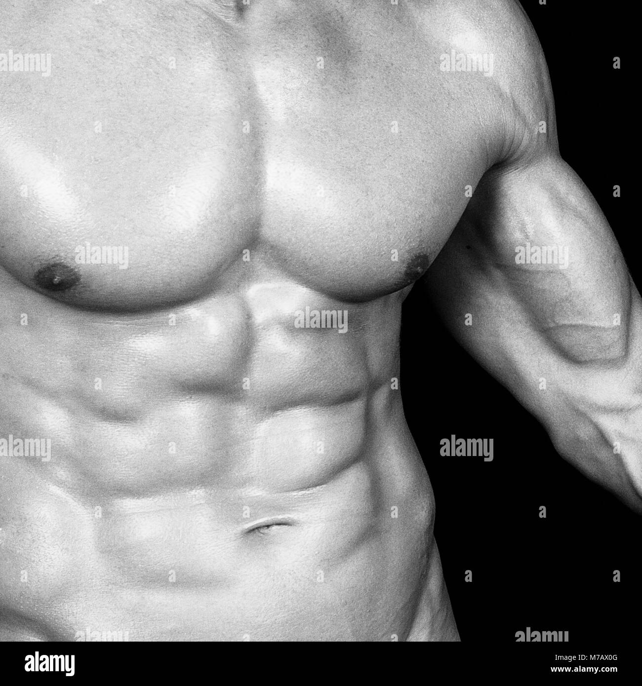 Mid section view of a muscular man Stock Photo - Alamy