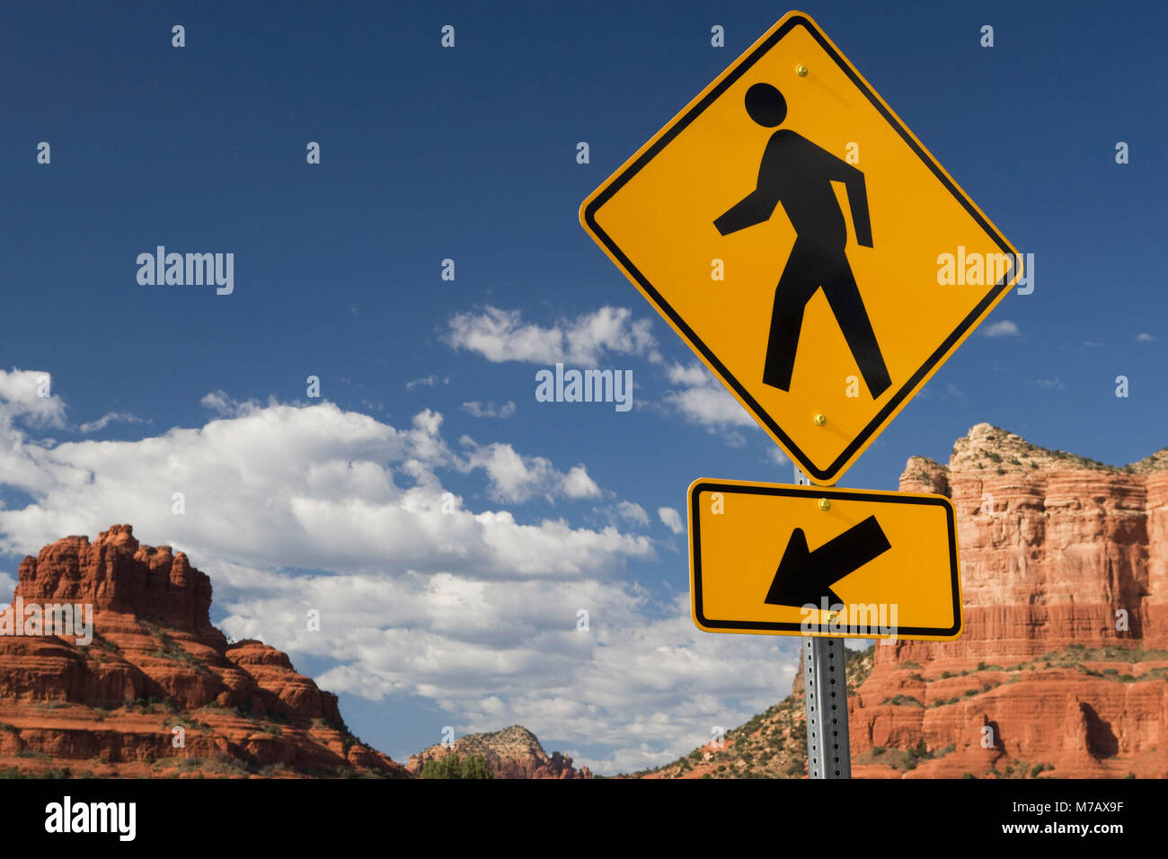 Close-up of a Pedestrian Crossing Sign, Sedona, Arizona, USA Stock ...