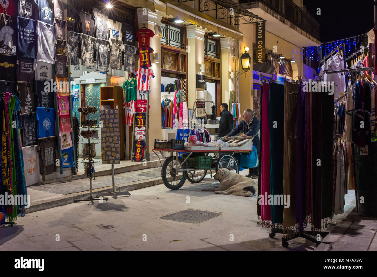 Athens, tourist shops, Plaka. Greece Stock Photo - Alamy