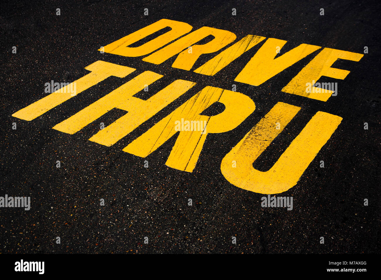 Drive Thru sign on the road Stock Photo - Alamy