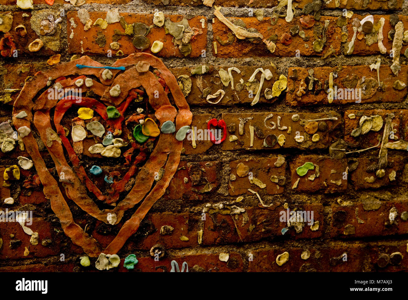 Bubble gums on a wall, Bubble Gum Alley, San Luis Obispo, California ...