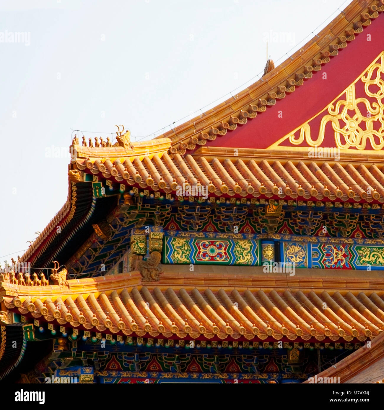 High section view of a temple, Forbidden City, Beijing, China Stock ...