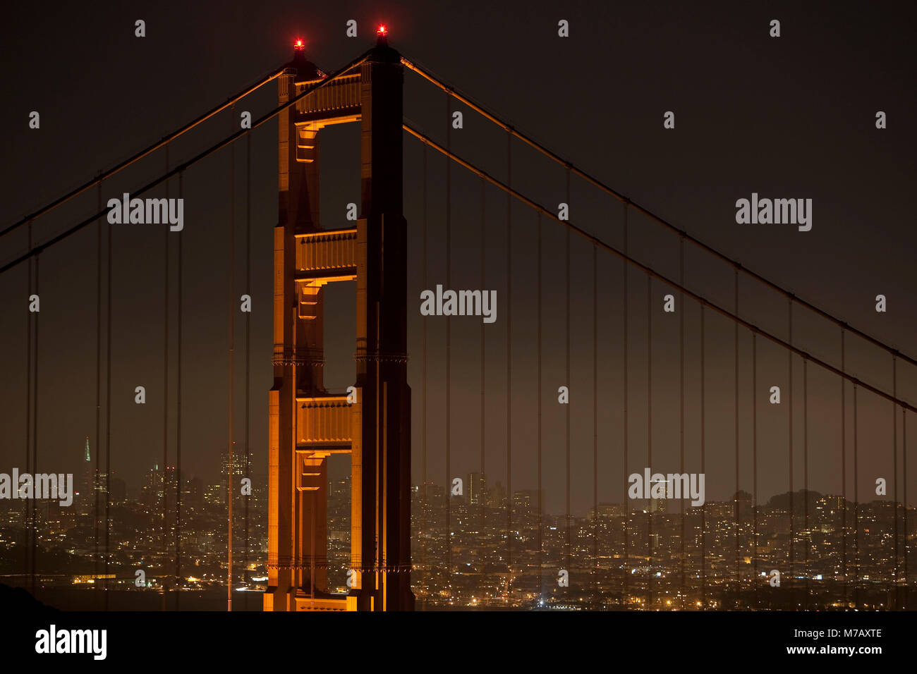 Low angle view of a suspension bridge, Golden Gate Bridge, San ...