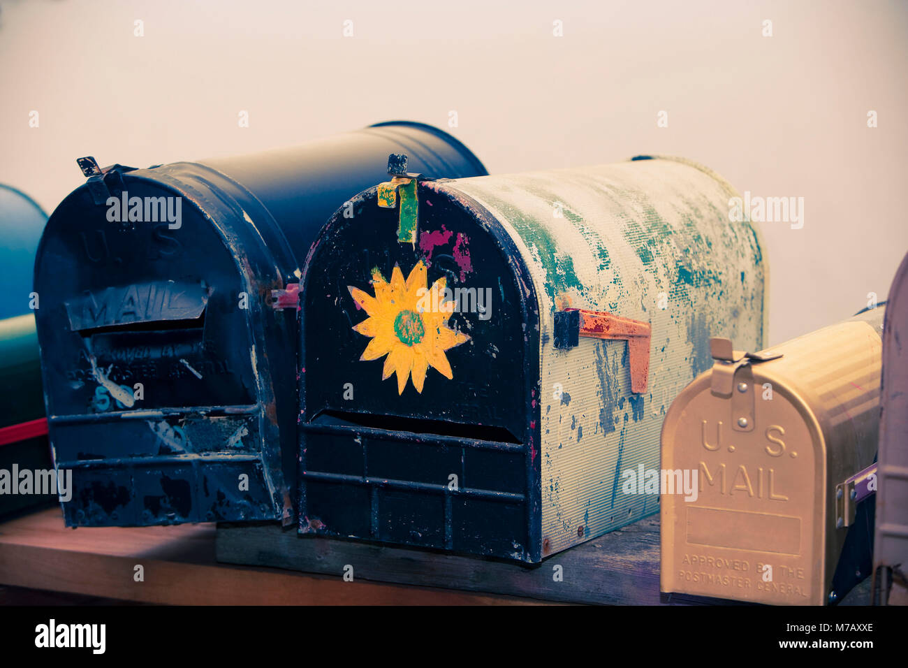 Close-up of mailboxes Stock Photo - Alamy