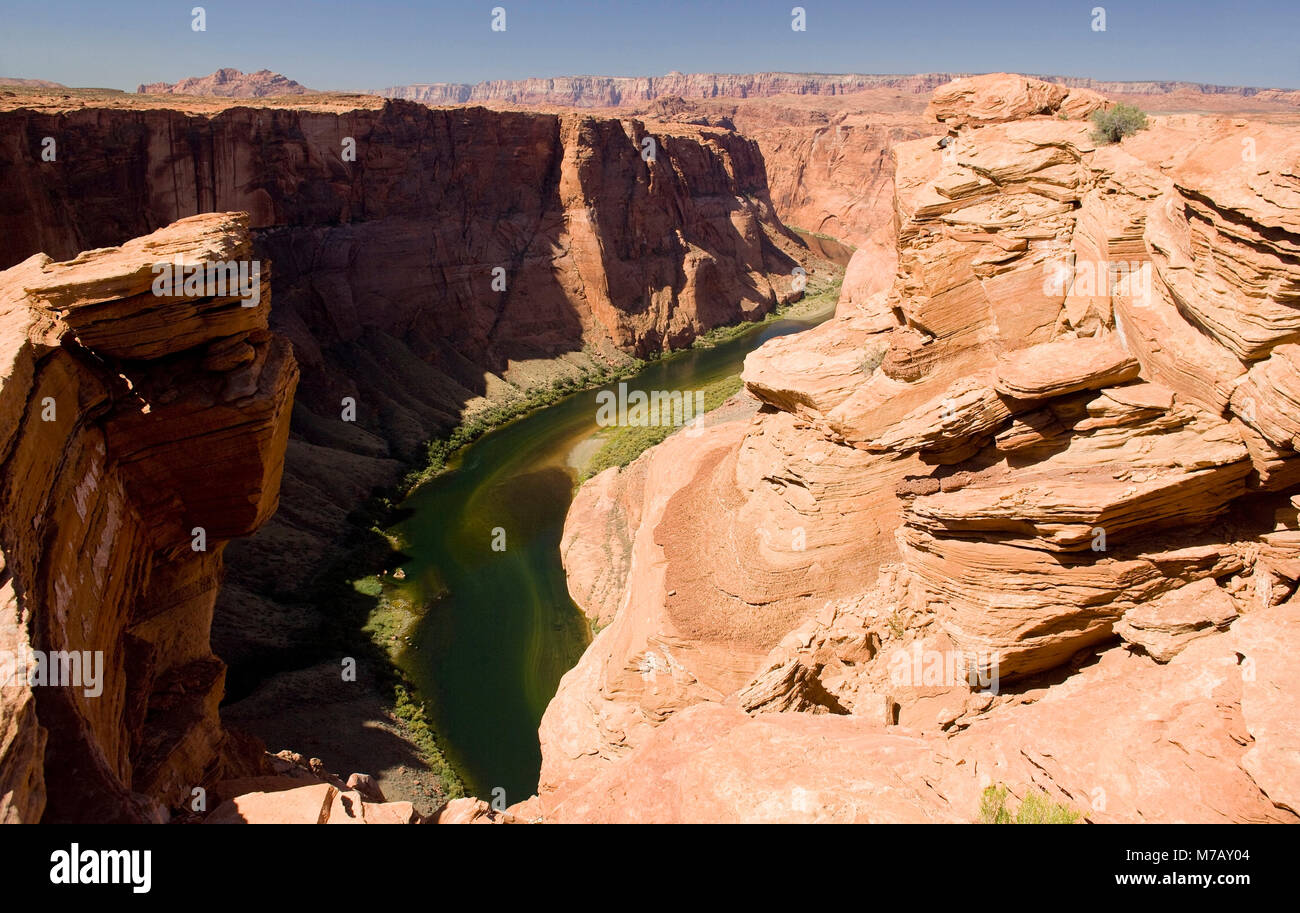 River passing through cliffs, Colorado River, Glen Canyon, Horseshoe ...