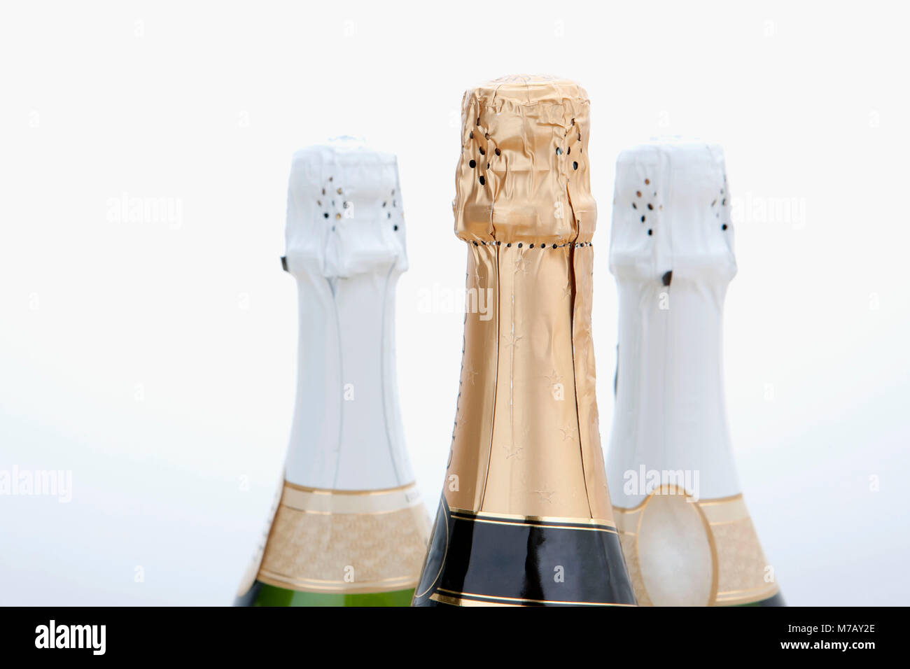 Close-up of champagne bottles Stock Photo - Alamy