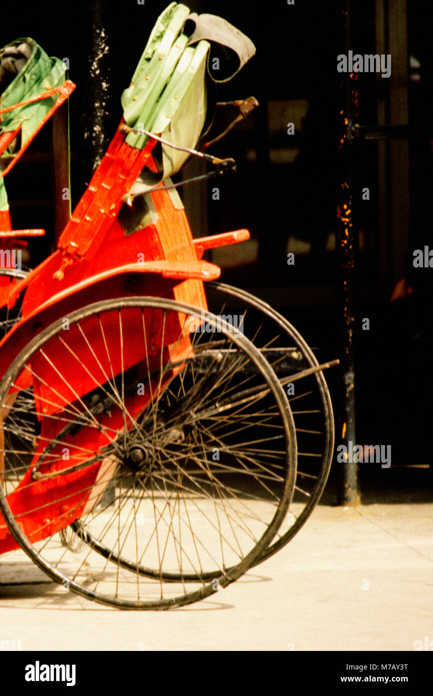 Two-wheeled rickshaw on the road, Hong Kong, China Stock Photo - Alamy