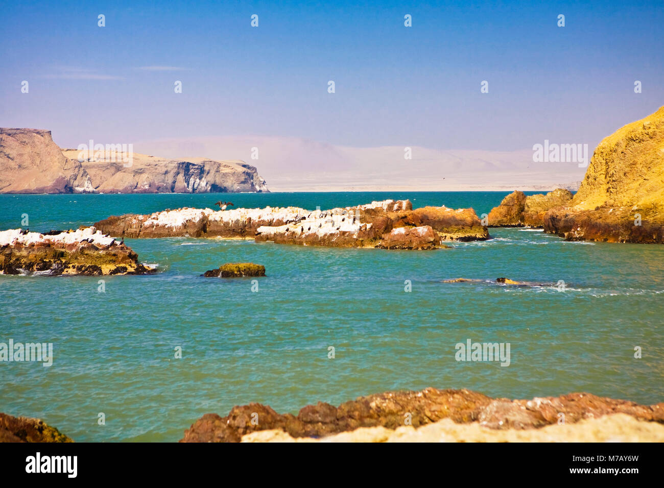 Rock formations in water, Paracas National Reserve, Paracas, Ica Region ...