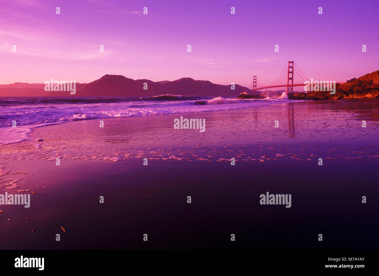 Bridge over a bay, Golden Gate Bridge, San Francisco, California, USA ...
