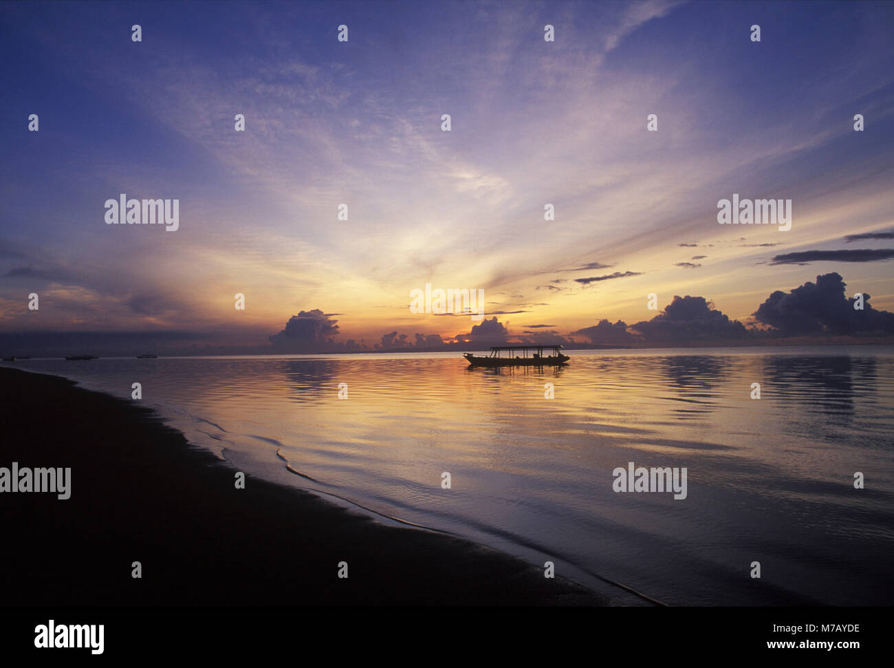 Rowboat in the sea Stock Photo - Alamy