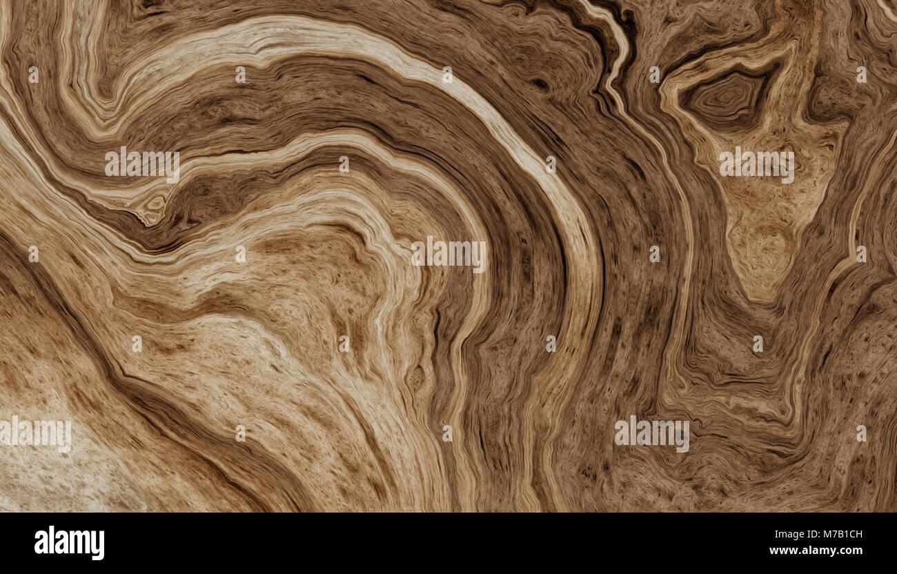 Texture of roots of tree with wavy lines and age rings. Abstract ...