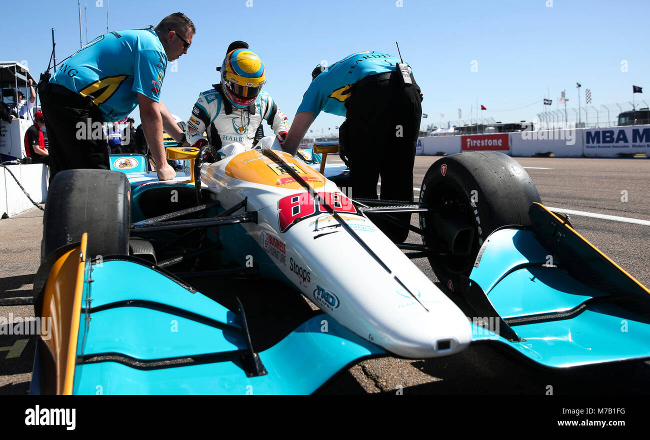 St. Petersburg, Florida, USA. 9th Mar, 2018. IndyCar driver GABBY ...